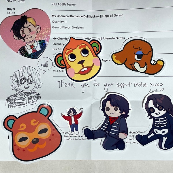 My Chemical Romance MCR Doll Stickers || Alternate Outfits (bullets ...