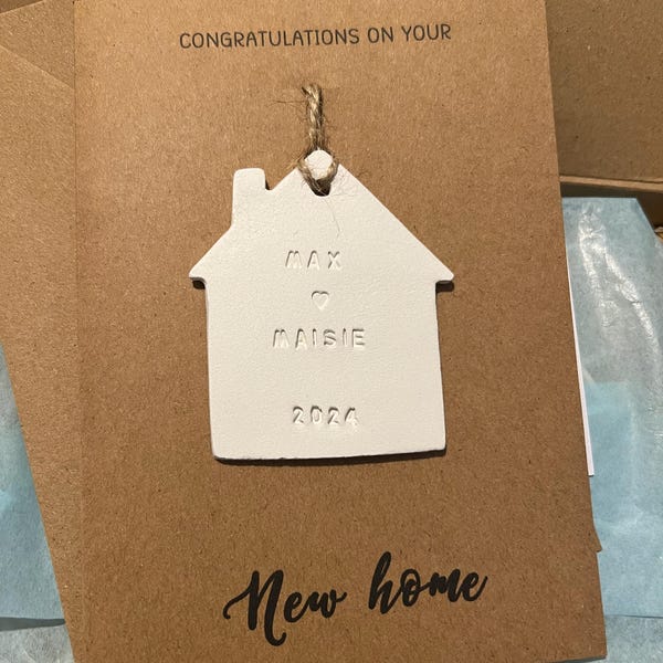 Personalised New Home Card, Personalised Hanging Keepsake, First Home ...