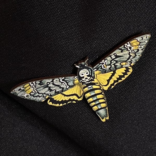 Death Head Moth Pin, Moth Pin, Jewelry, Gift for Her, Holiday, Summer ...