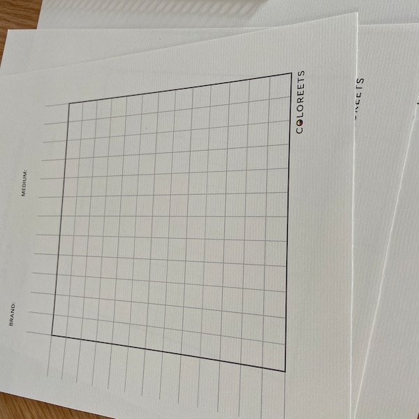 Color Chart / Swatch Chart Landscape A4 Printable - Etsy