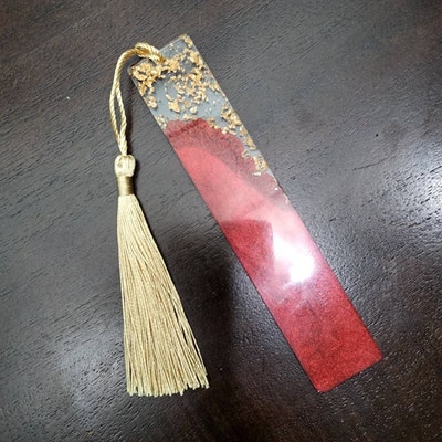 Red & Gold Resin Bookmark - Etsy