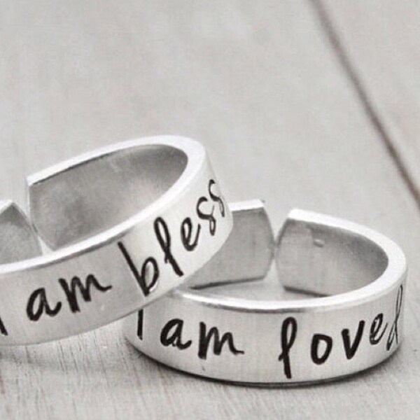 Mother Daughter Ring Set - I Am Blessed Ring - Mom Daughter Jewelry - Etsy