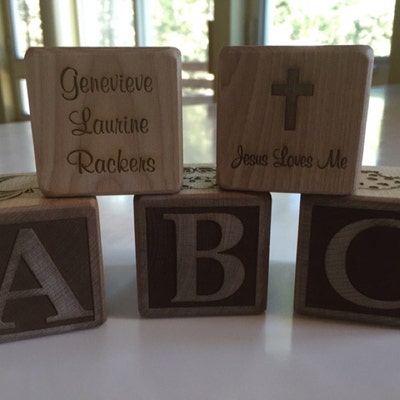 Wood Alphabet Block Set - Etsy