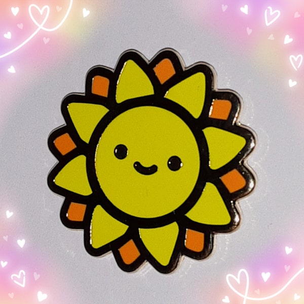 Happy Sun Enamel Pin - Etsy
