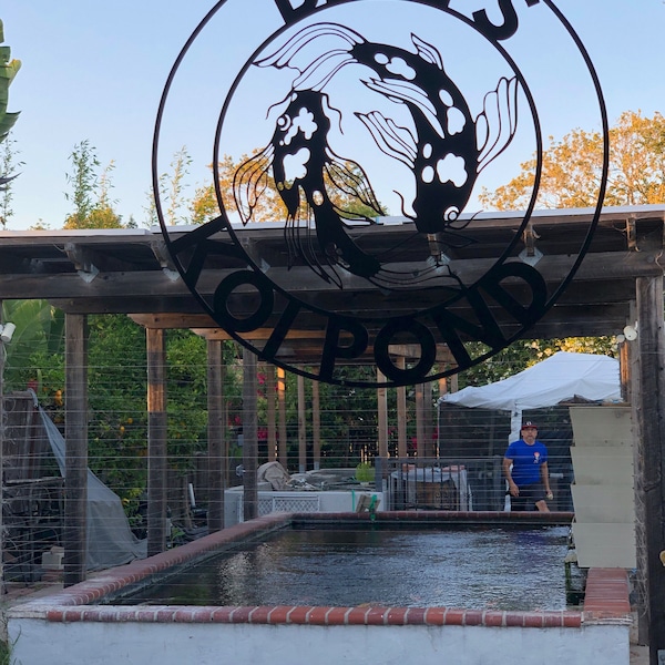 Koi Pond Sign, Personalized Koi Pond Sign, Koi Fish Sign, Custom Koi ...