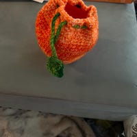 Orange Pouch Crochet Pattern Bag Mini Drawstring Fruit Bag Crochet ...