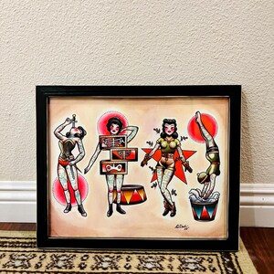 Nurse Flapper Traditional Tattoo Flash - Etsy