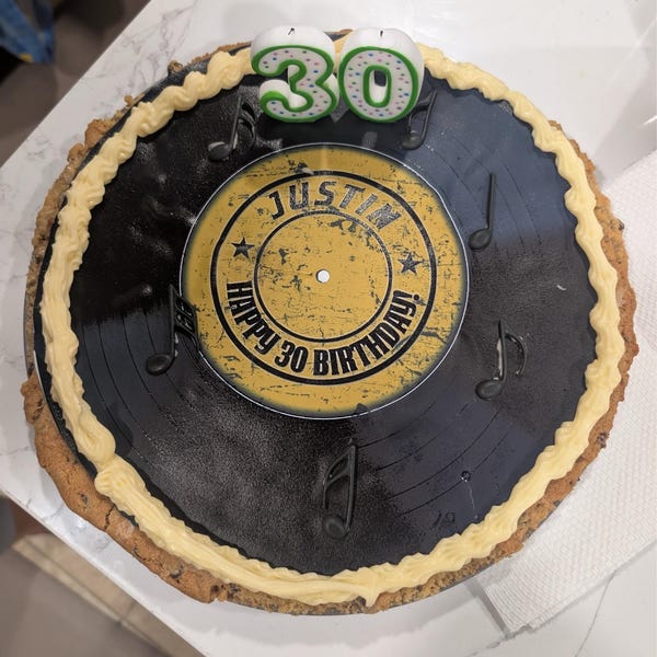 Custom Edible Vinyl Record Cake Topper. LP Edible Image for Round Cakes ...