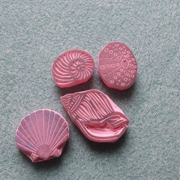 Sea Shells Rubber Stamp Set, Sea Urchin Stamp, Sand Dollar Stamp, Beach ...