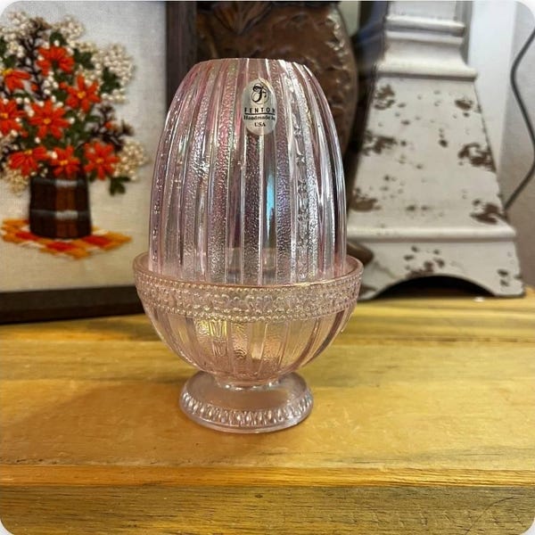 Vintage L.E. Smith Art Glass Round Butter Dish # 4209 Moon and Stars in ...