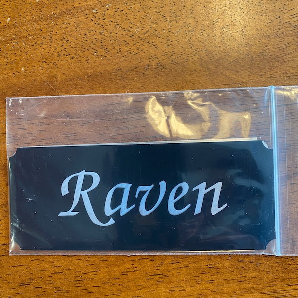 Black & Silver Metal Name Plate - Metal Sign - Picture Frame Plate ...