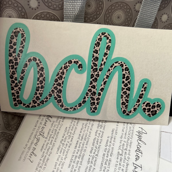 Leopard Print Monogram, Monogram Car Decal, Monogram for Phone, Laptop ...