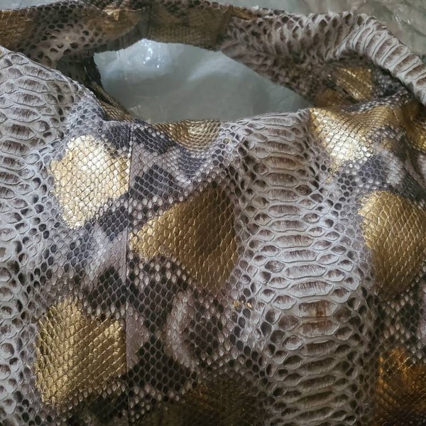 Genuine Python Leather, Natural Python Leather, Hide Snake Skin, Brown ...