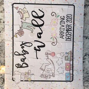Baby Announcement Puzzle Pregnancy Announcement Personalized We're ...