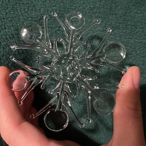 Handmade Clear Glass Snowflake Ornament Straight Tip Design - Etsy