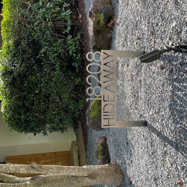 Modern House Number Yard Sign | Metal House Numbers With Street Name ...