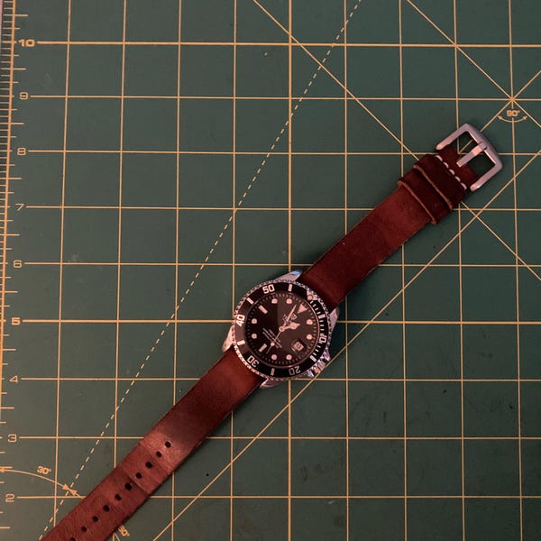 Leather Watch Band, Distressed Leather Watch Strap Aviator 18mm 20mm ...