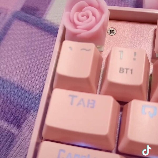 Rose Pastel Flower Artisan Keycap Cherry MX Mechanical Gaming Keyboards ...