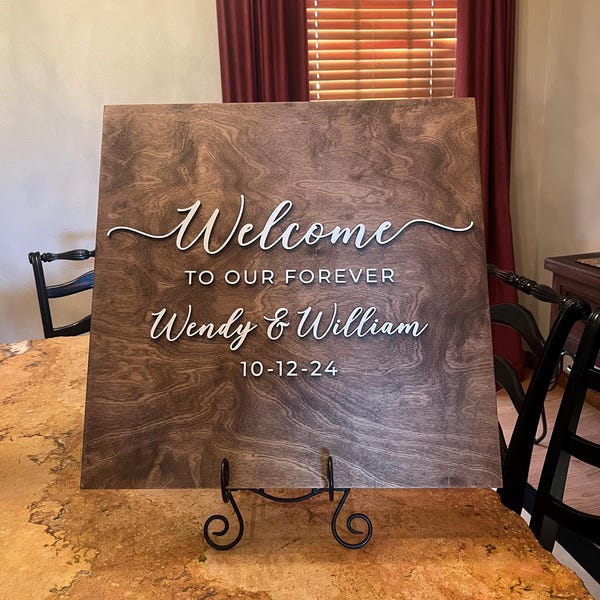 3D Wedding Welcome Sign, 3D Wedding Signage, Custom Wood Wedding Sign ...
