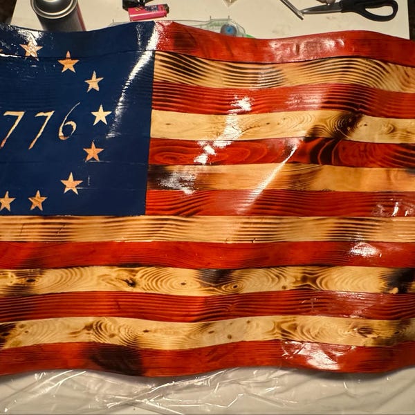 DIY Waving Wood American Flag - Digital Build Plans / Woodworking / How ...