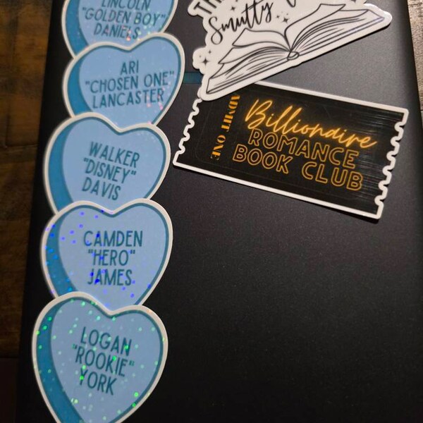 Bookish Candy Heart Sticker Set 6 Stickers, Enemies to Lovers, Good ...