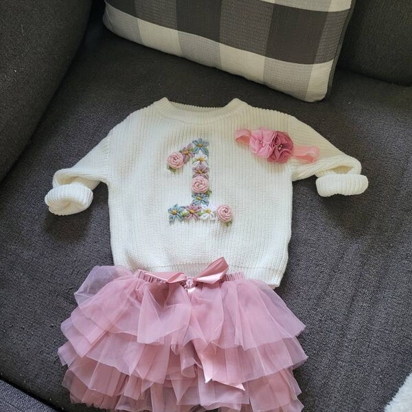 Embroidered Number Birthday Sweater | Baby Birthday | Toddler Birthday ...