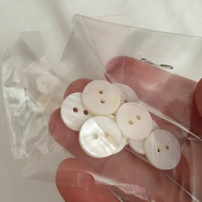 REAL MOTHER of PEARL Buttons X 9. 2 Hole Buttons, 10mm Natural Shell ...