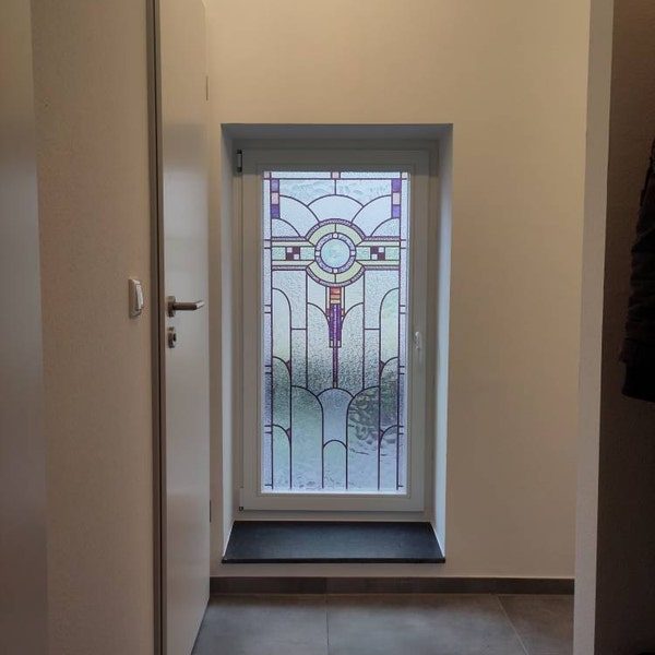 Customized Window Stained Glass Round Window Films Privacy Static Cling ...