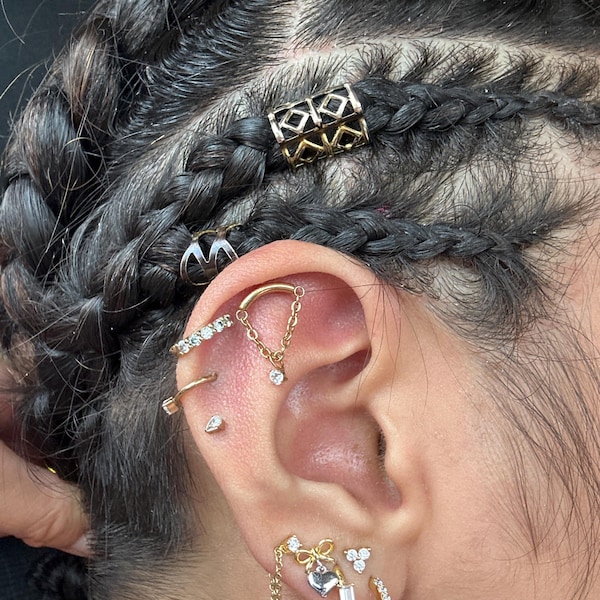 20G/18G/16G Hidden Helix Delicate Chain CZ Drop Stud Push Pin Labret ...