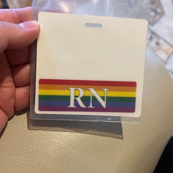 RN Rainbow Badge Buddy - Free Ship! - Pride Friendly Badge Tag Backer ...