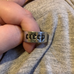 Creep Ring, Horror, Gothic, Halloween, Goth Jewelry, Aluminum Cuff Ring ...