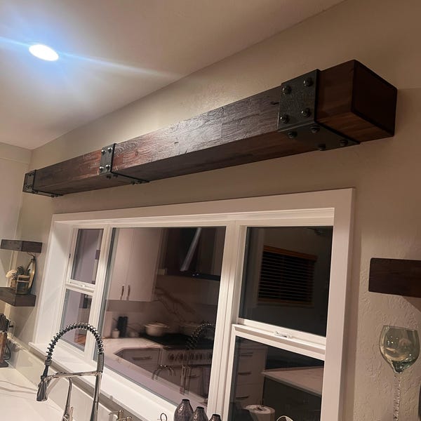 3 in Faux TEXTURED RUSTED STEEL Ceiling Beam Brackets With Artificial ...