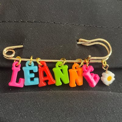 Custom Name Pin, Heavy Duty Gold Safety Pin, Personalized Brooch ...