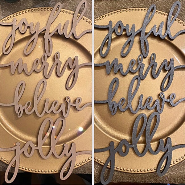 Christmas Place Setting Wood Words (set of 4) From Made by R and R - Etsy