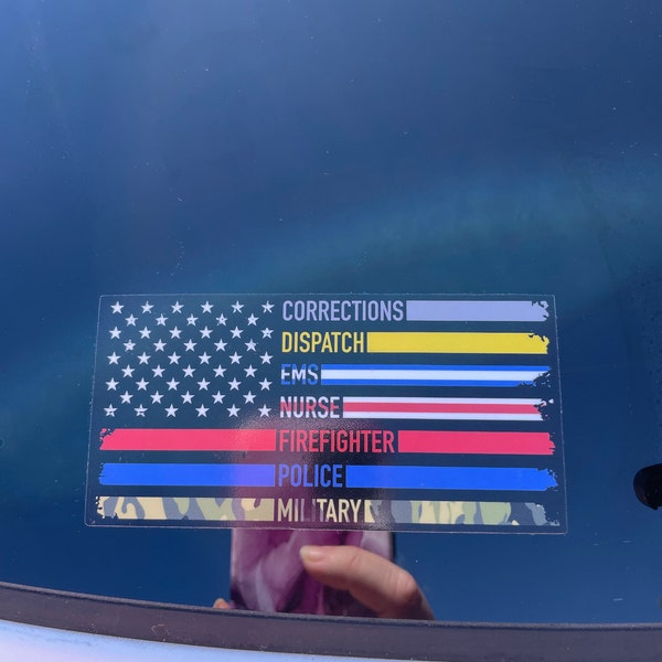First Responder Flag Sticker: Firefighter, EMS, Police Car Decal - Etsy