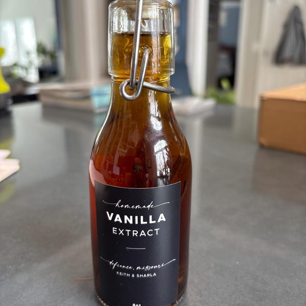 Script Black Vanilla Extract Labels • DIY, Homemade, Gift • Waterproof ...