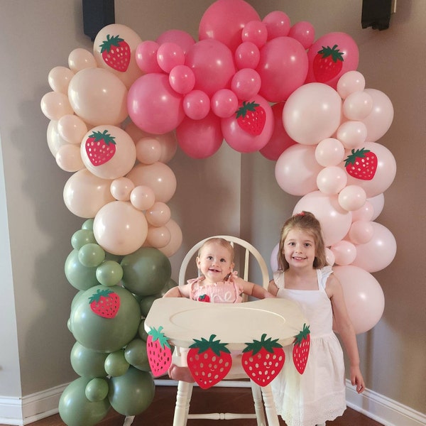 Strawberry Balloon Arch Berry First Birthday Balloon Arch Strawberry ...
