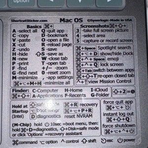 Excel for Mac Cheat Sheet Reference Guide Shortcut Sticker Black Vinyl ...