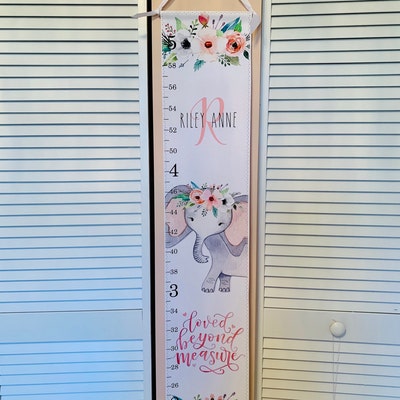 Elephant Growth Chart, Canvas Growth Chart, Personalized Growth Chart ...