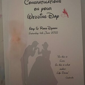 Personalised Disney Style Wedding Cards VARIOUS DESIGNS - Etsy