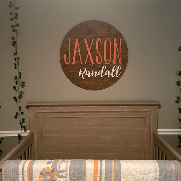 12-36" Large Wood Name Sign | Child or Baby Name Sign | Nursery Sign ...
