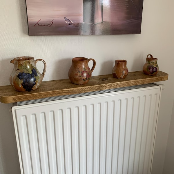 Solid Oak Console Shelf Over Radiator Without Drilling Your Walls - Etsy