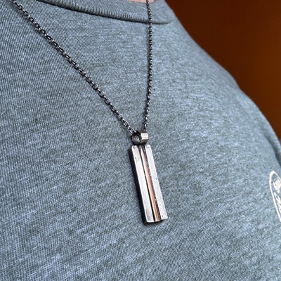 Rustic Mens Silver Protection Pendant Necklace, Unique Mens Gift ...