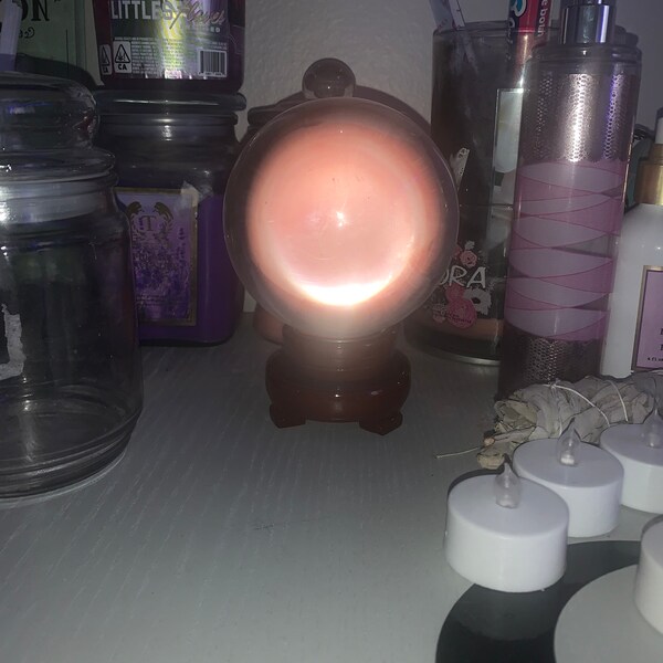 Crystal Clear Leaded Crystal Ball With Wood Stand Gazing Crystal Ball ...