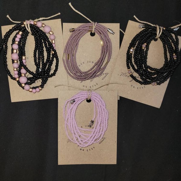 Mahogany Majesty Waist Beads Set of 3 Clasp or Tie on Women Boho Belly ...