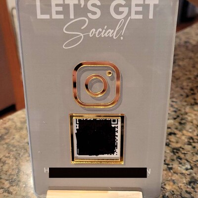 Mini QR Code Social Media Display Sign Social Media QR Code Sign Beauty ...