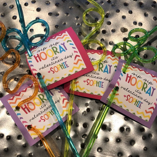 Crazy Straw Valentine, Printable Valentine, Non Candy Valentine ...