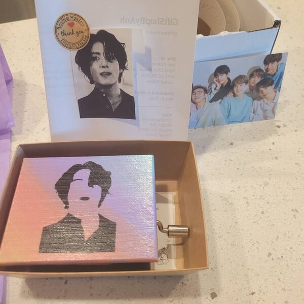 BTS Music Box | Painted Jungkook Euphoria Music Box | ARMY BTS Gift ...