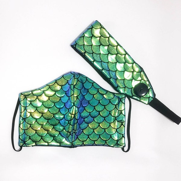 Iridescent Mermaid Foil Fish Scales Nylon Spandex 4way Stretch 58/60 ...