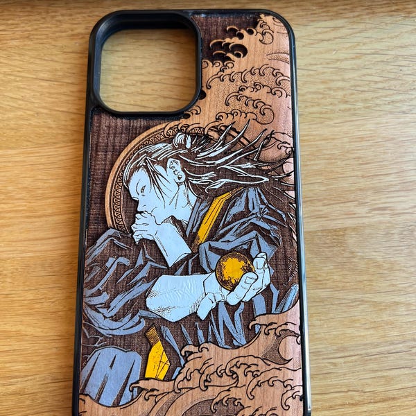 Santa Muerte - Phone Case Wood Laser Engraved + Hand Painting for ...